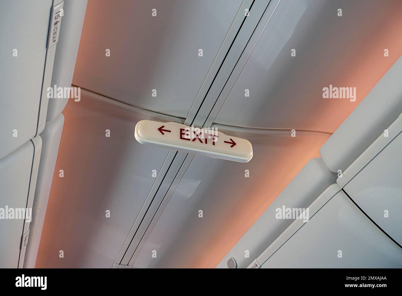 Emergency exit airplane hi-res stock photography and images - Alamy