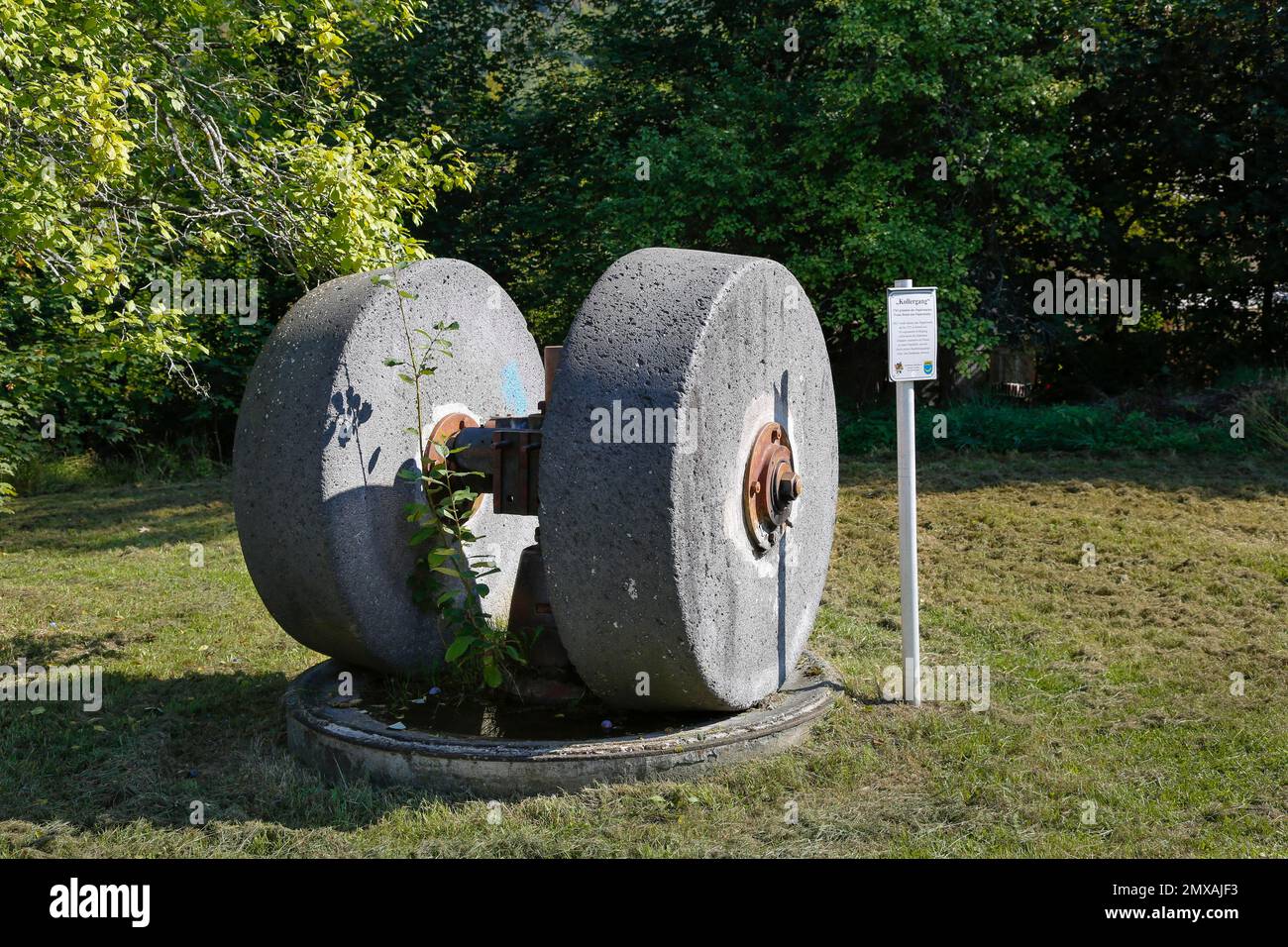 Grinding stones for paper production, Kollergang near the Goenninger ...