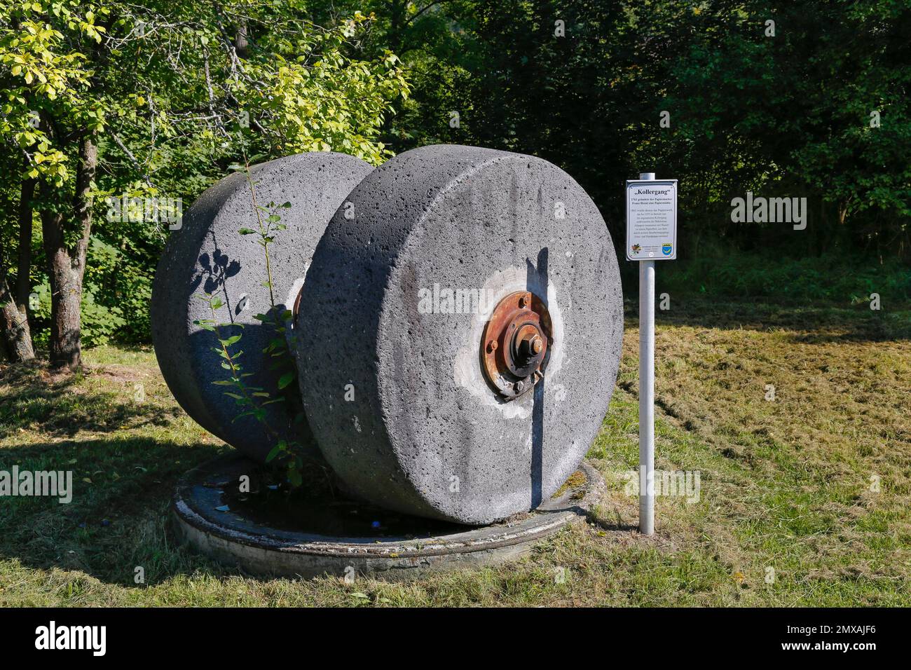 Grinding stones for paper production, Kollergang near the Goenninger ...