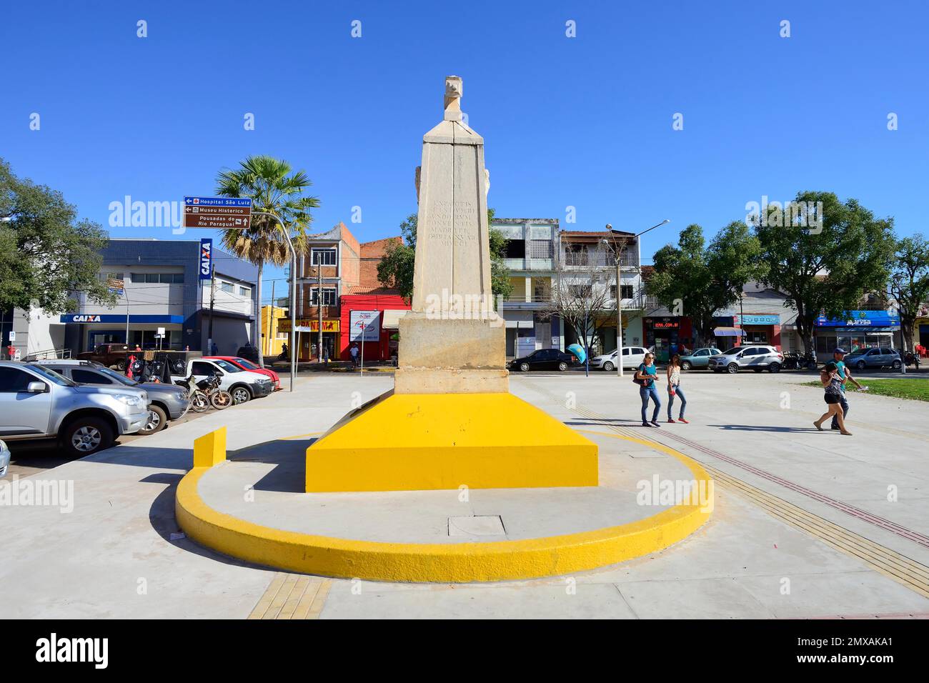 Monument to the Treaty of Madrid 1750 on Praca Barao, Caceres, Mato ...