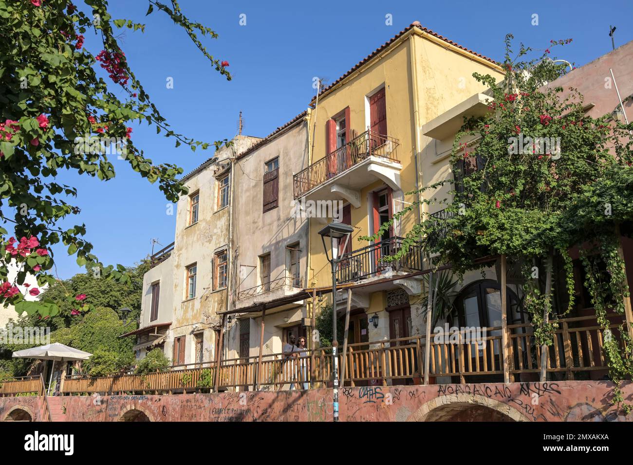Old building, Splantzia quarter, Chania, Crete, Greece Stock Photo - Alamy