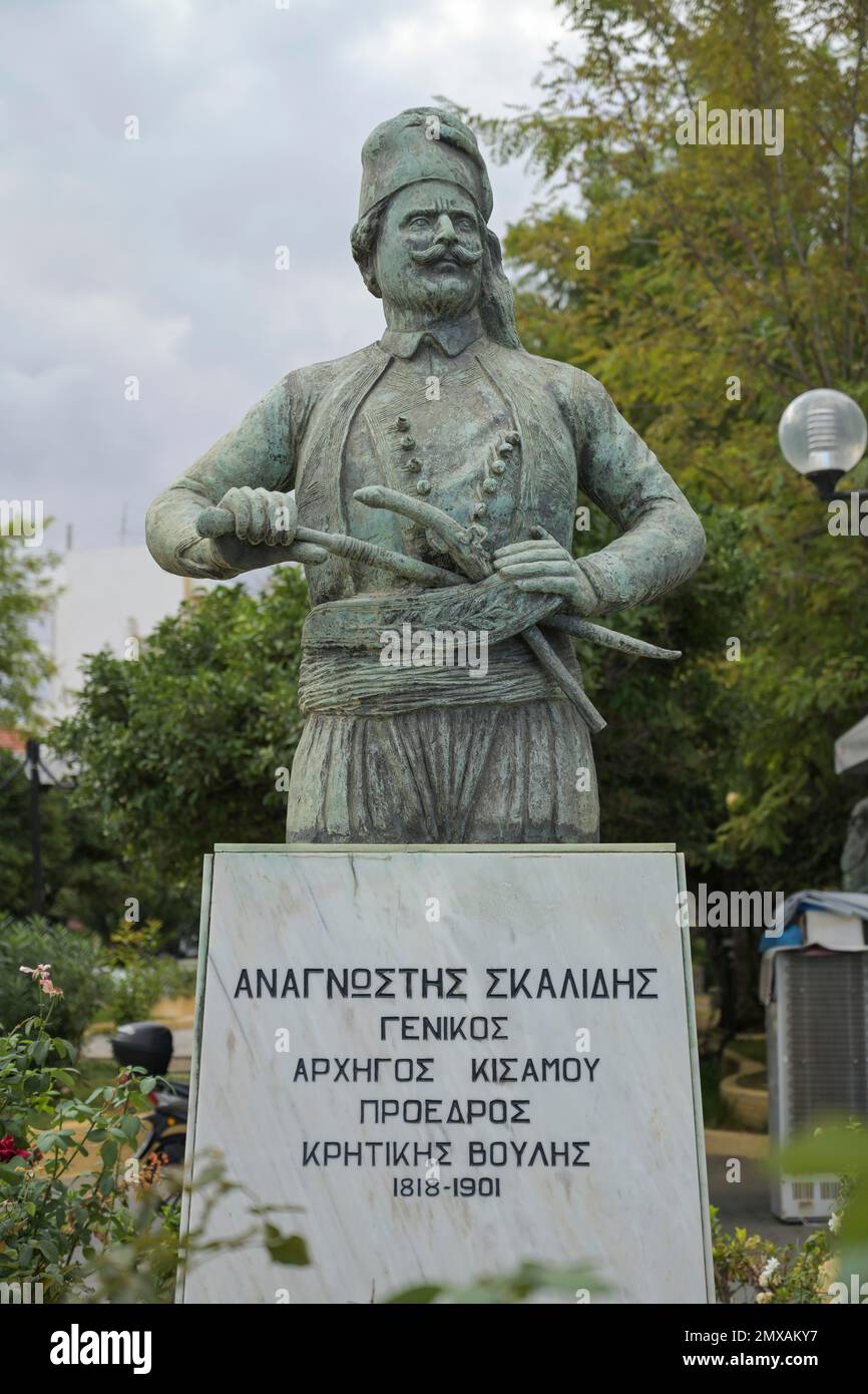 Statue Freedom Fighter Kostaros Voloudakis, Square 1866, Chania, Crete ...