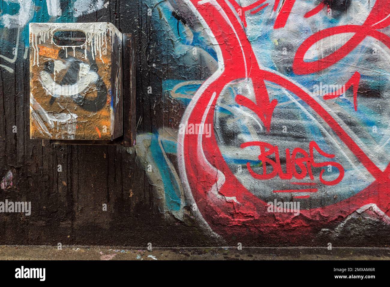 Street art, graffiti in a subway, Dossenheim, Baden-Wuerttemberg ...