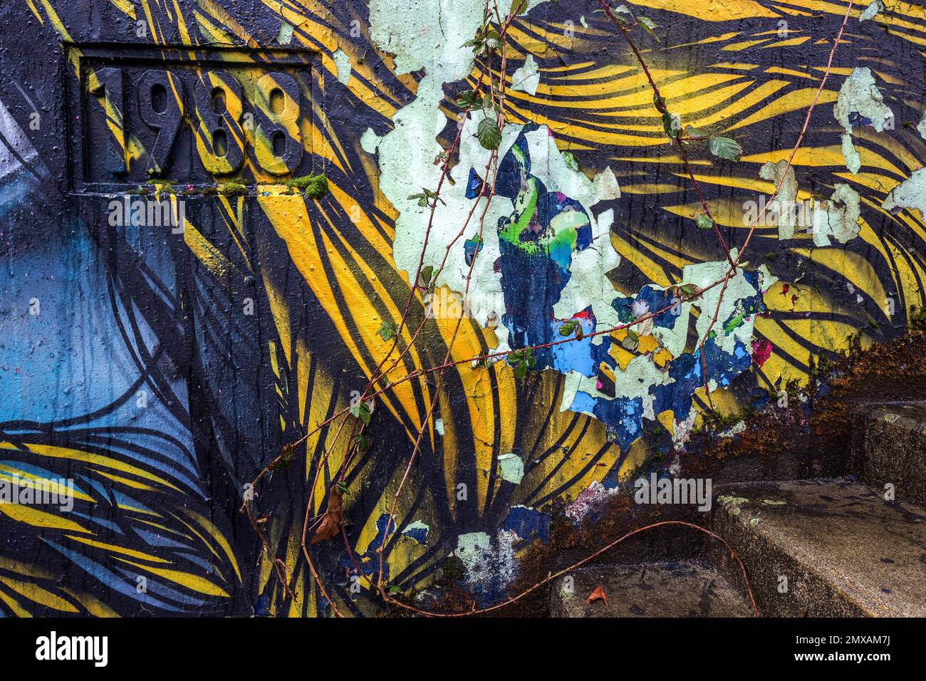 Street art, graffiti in a subway, Dossenheim, Baden-Wuerttemberg ...