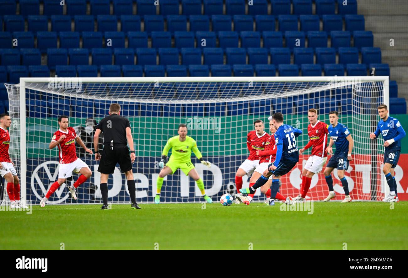 Penalty area scene Goal kick Action Goal chance Angelo Stiller TSG 1899 ...