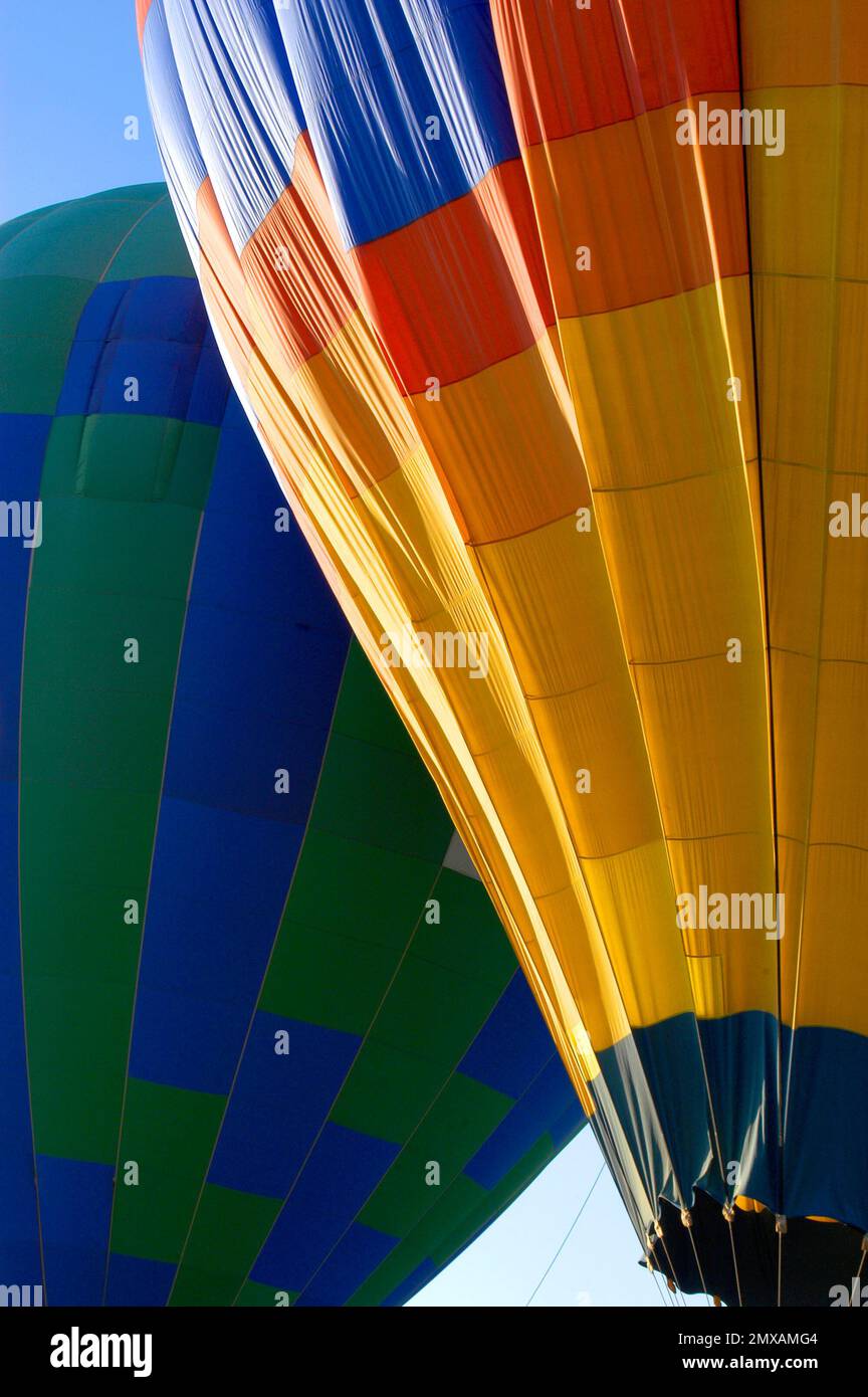 Air balloons fly above fields hi-res stock photography and images - Alamy