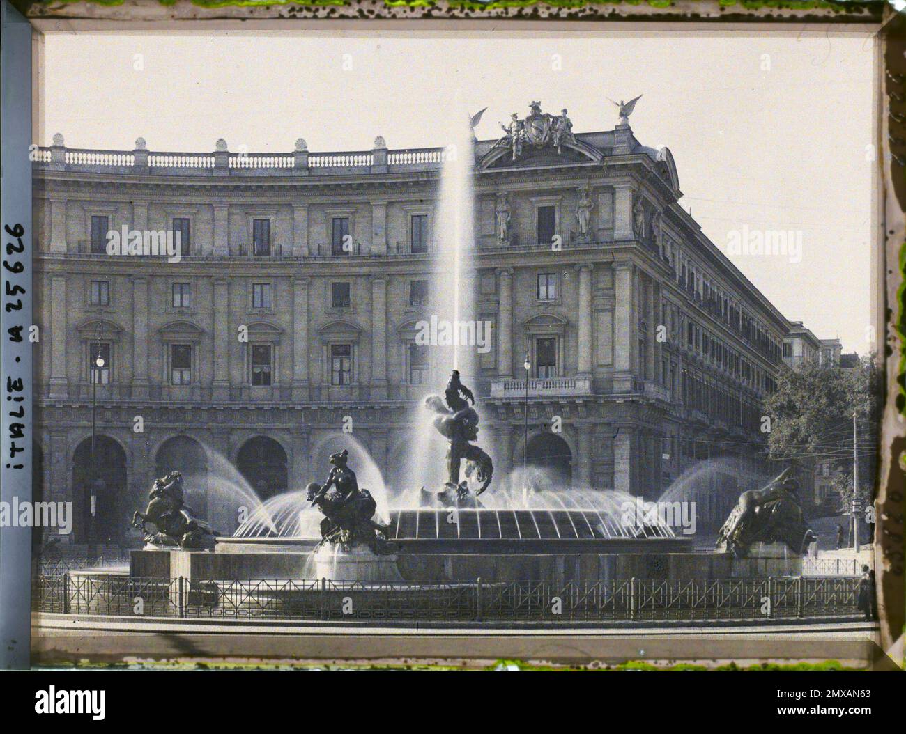 Rome, Italy Piazza Repubblica, fountain of the naïades , 1921 Cap ...
