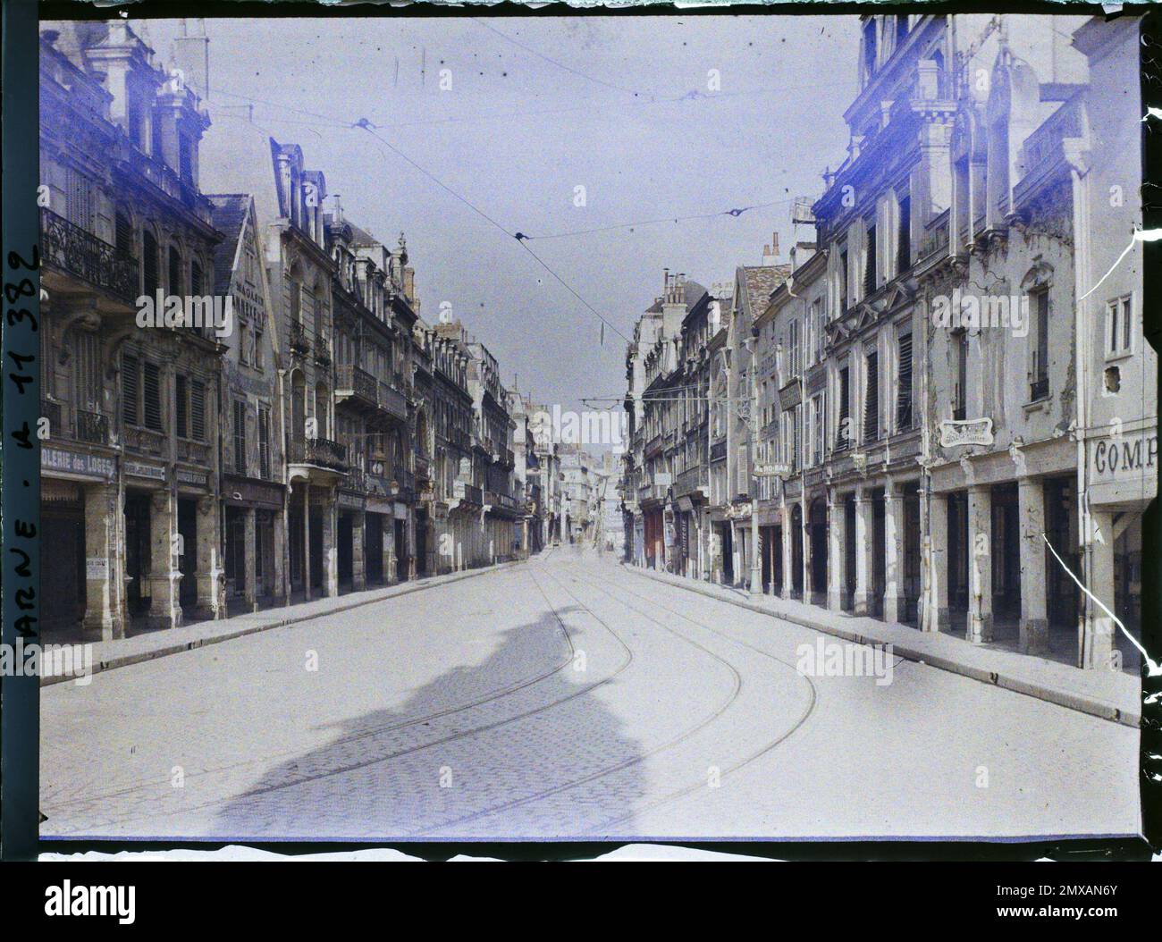 Reims, Marne, Champagne, France La Rue de l 'Stepe, taking the Subé ...