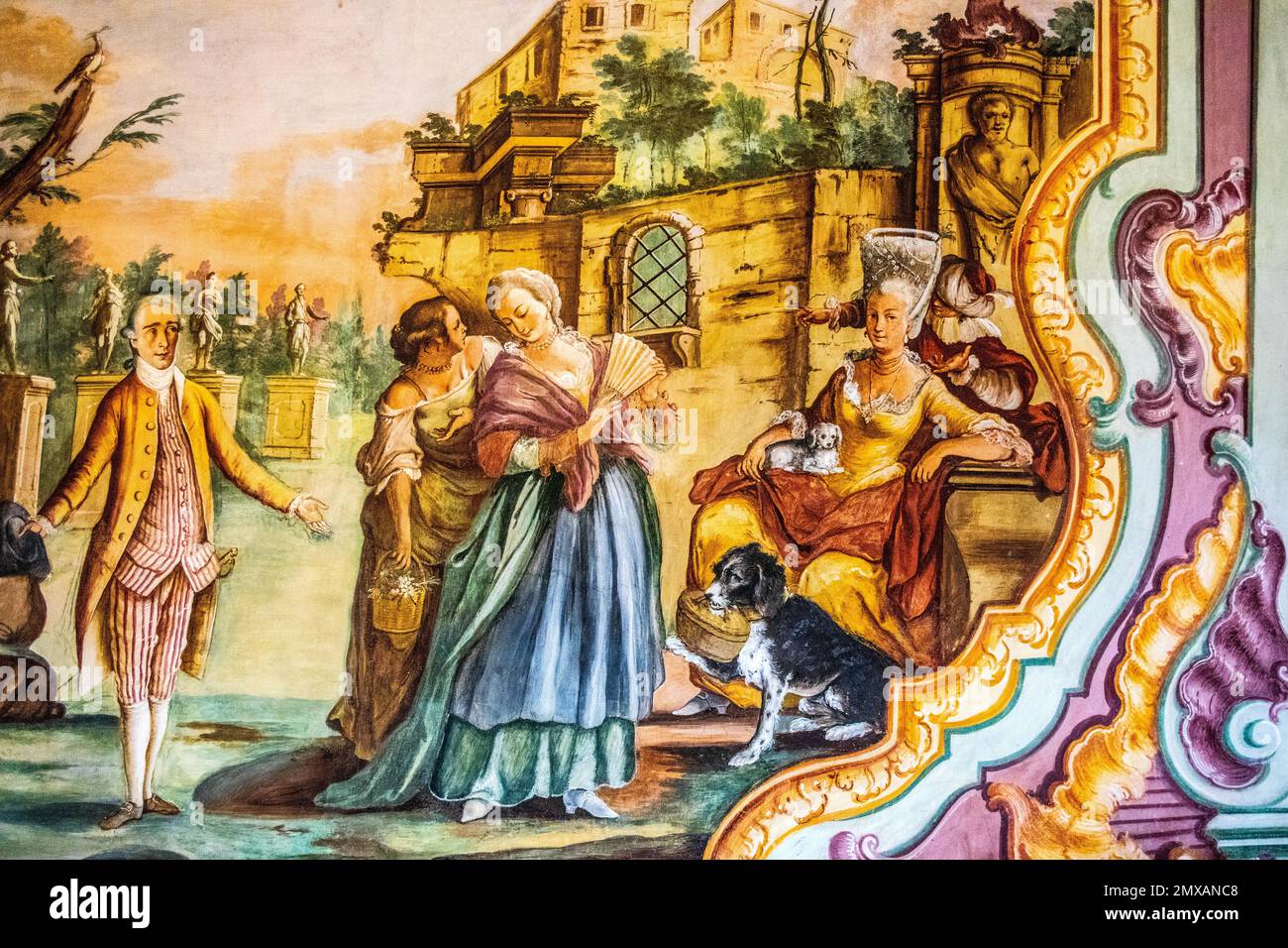 Arcadia Room with frescoes by Domenico Carella, Palazzo Ducale, Martina ...
