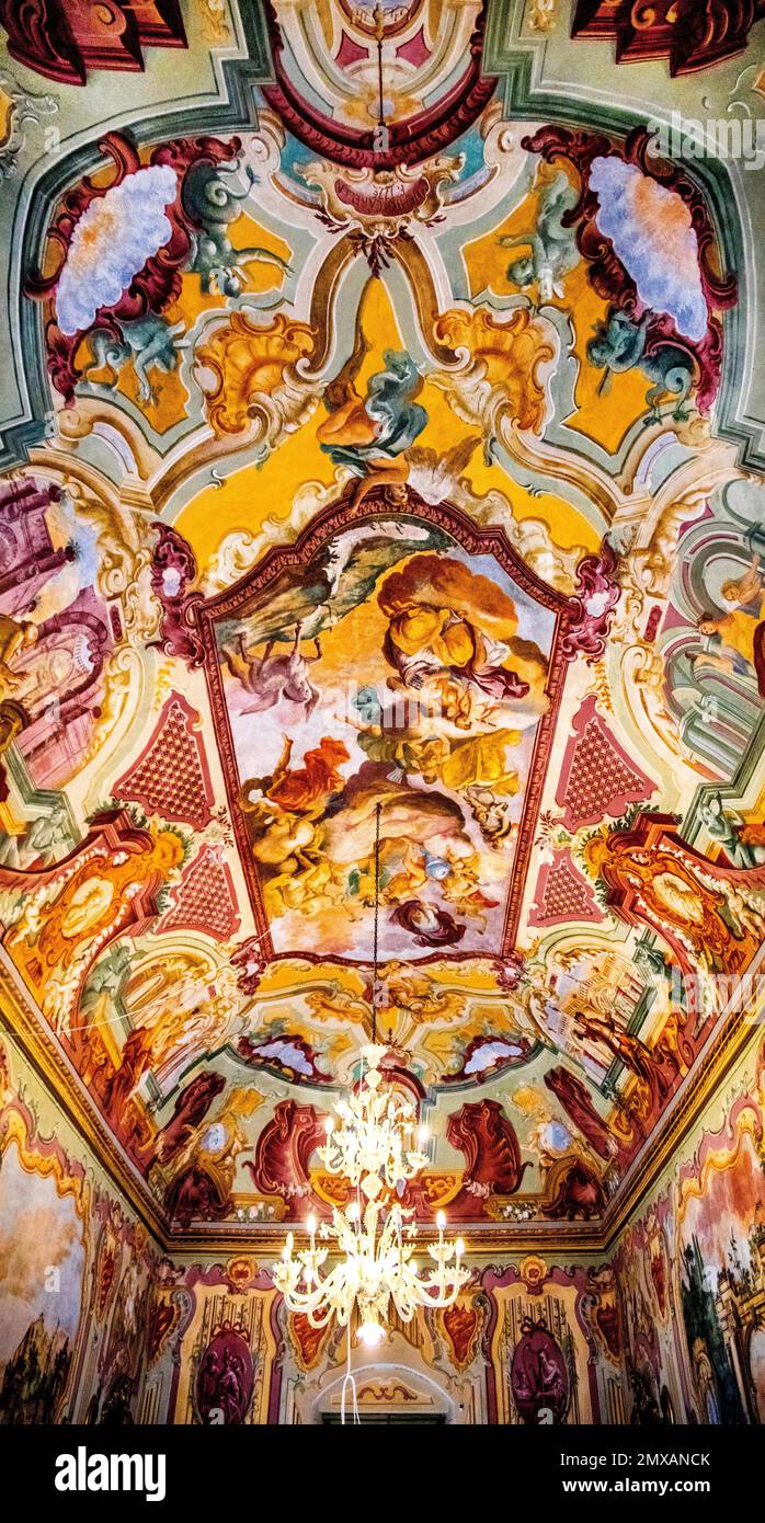 Arcadia Room with frescoes by Domenico Carella, Palazzo Ducale, Martina ...