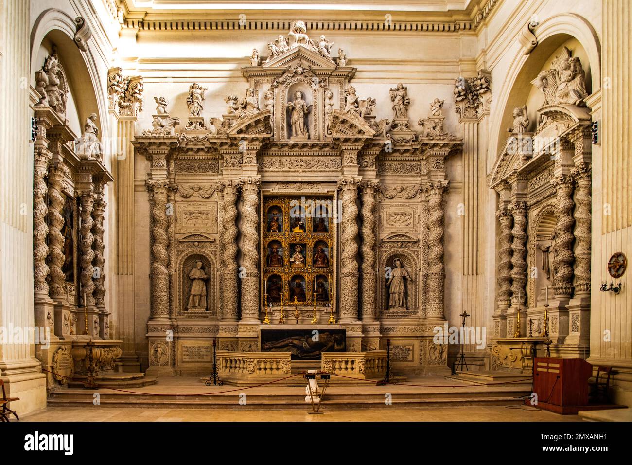 Baroque altar of the Chiesa di Sant'Irene, Lecce, Puglia, Lecce, Puglia ...