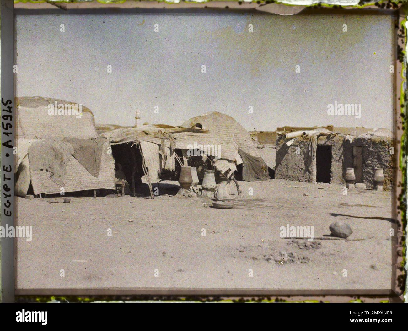 Surroundings of Assouan, Egypt, Africa of Bishari dwellings , 1918 ...