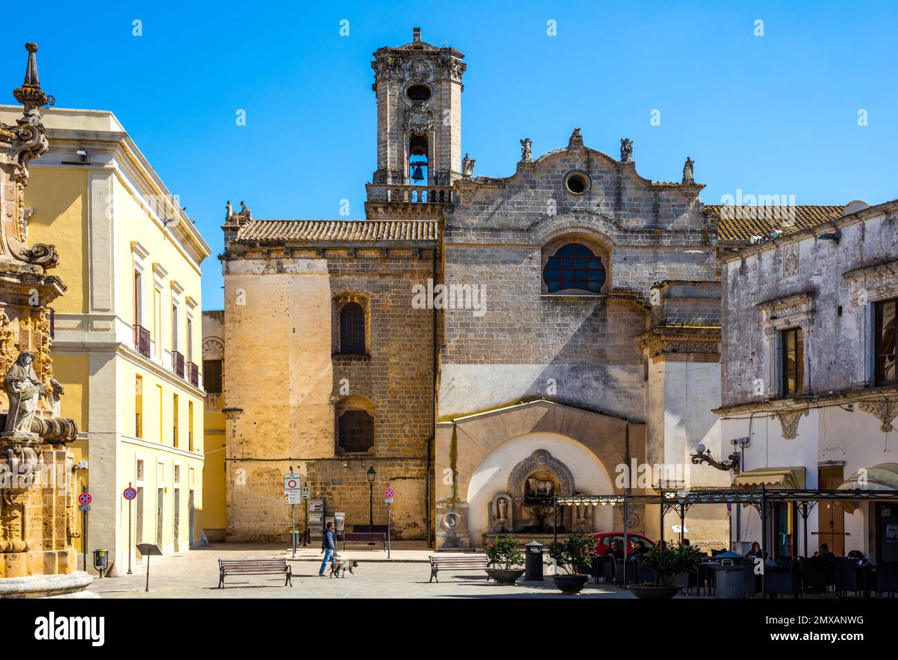 Piazza Salandra with baroque church Chiesa San Domenico, Nardo, Puglia ...
