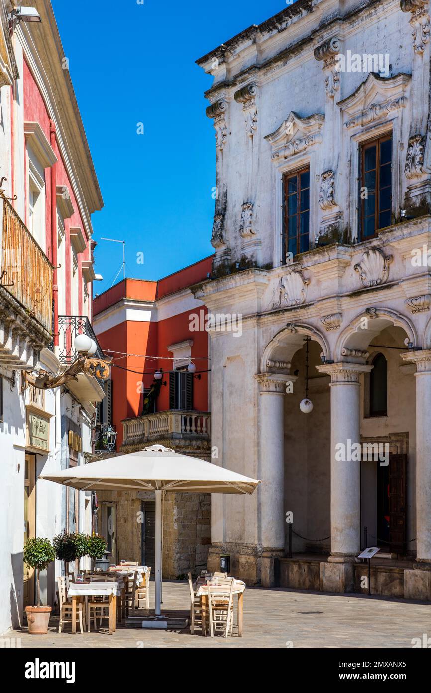 Piazza Salandra with ice cream cafe in front of Palazzo della Pretura ...
