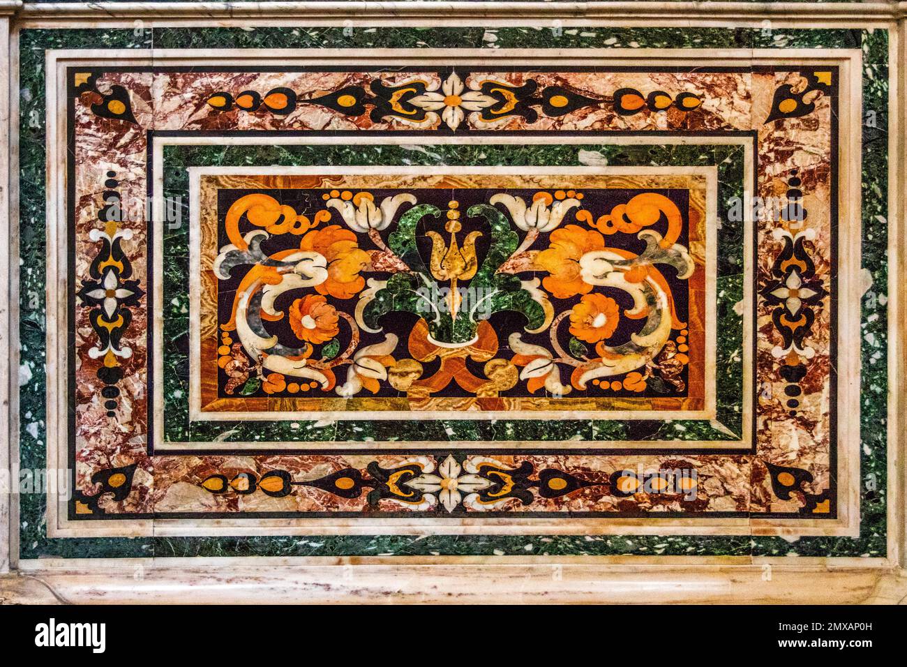 Baroque chapel with 18th century marble mosaics and statues San Cataldo ...