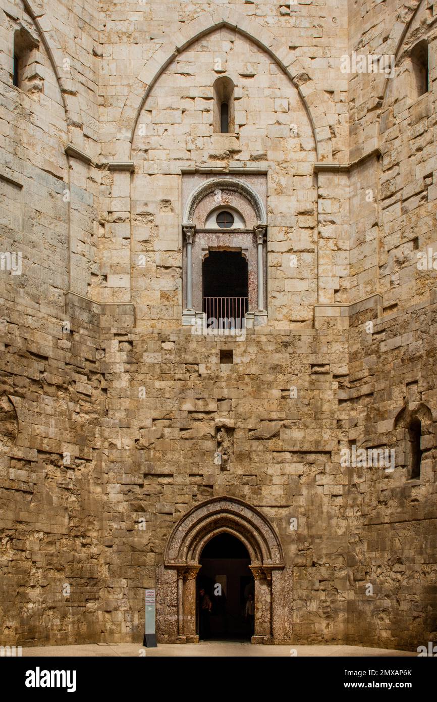 Octagonal courtyard of the fort, landmark of the region, Castel del ...