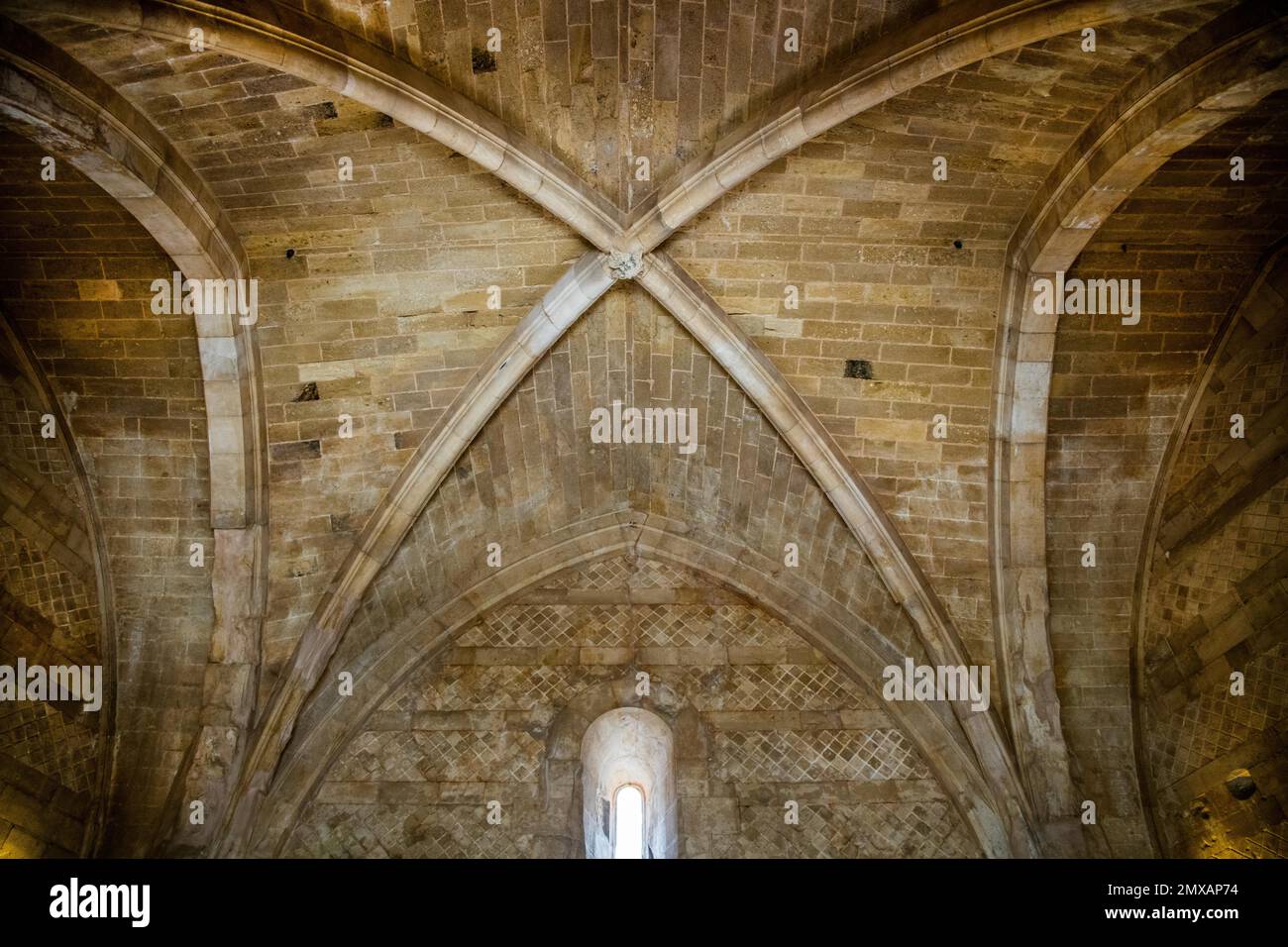 Interior of the castle, landmark of the region, Castel del Monte ...