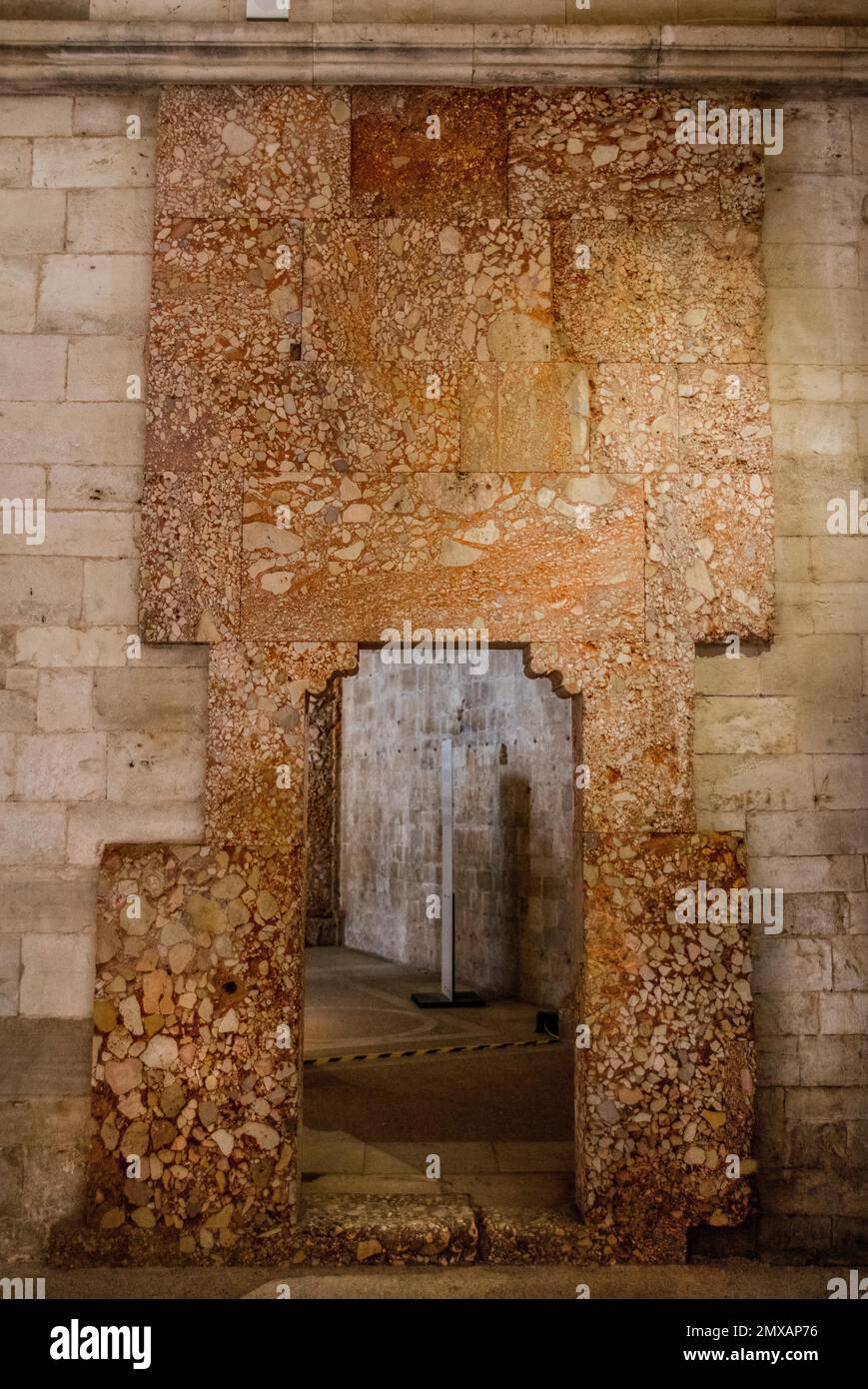 Interior of the castle, landmark of the region, Castel del Monte ...