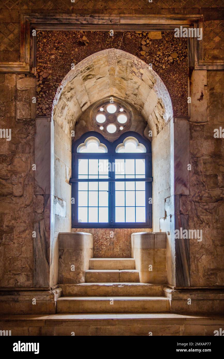 Interior of the castle, landmark of the region, Castel del Monte ...