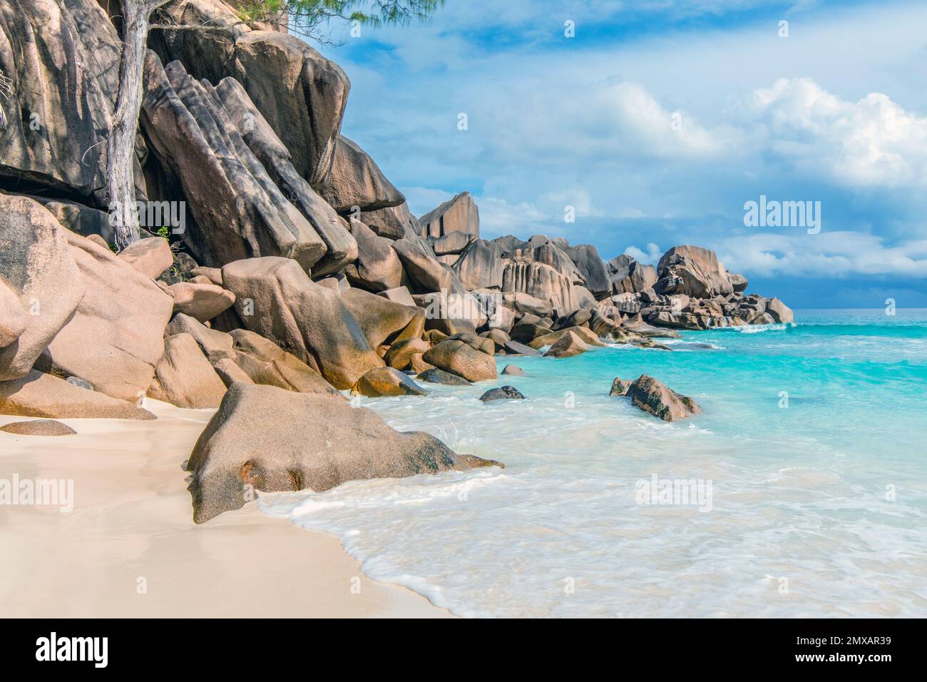 Seychelles grand anse beach hi-res stock photography and images - Alamy
