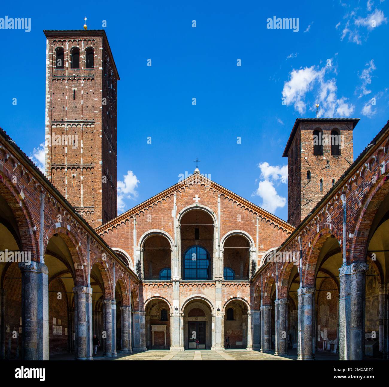 Basilica of St. Ambrogio one of the most important and oldest Romanesque churches in Milan ...