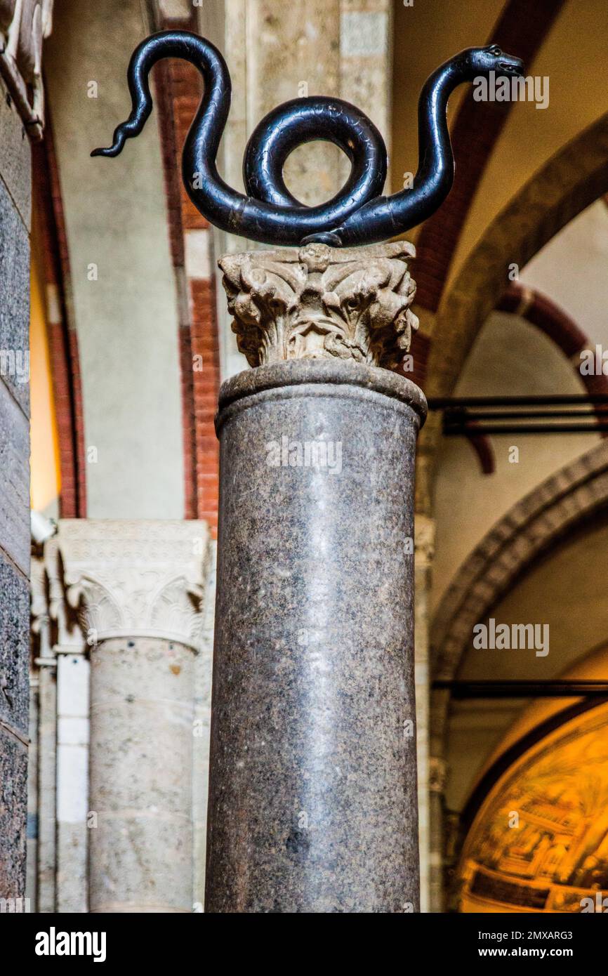 Serpentine Column, Basilica of St. Ambrogio one of the most important ...