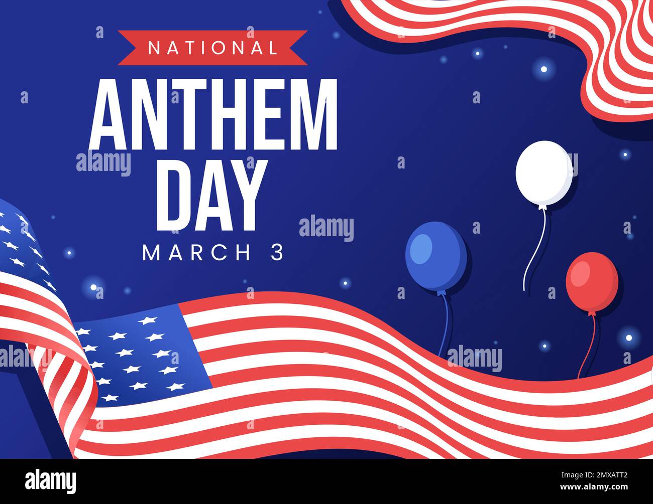 National Anthem Day on March 3 Illustration with United States of ...