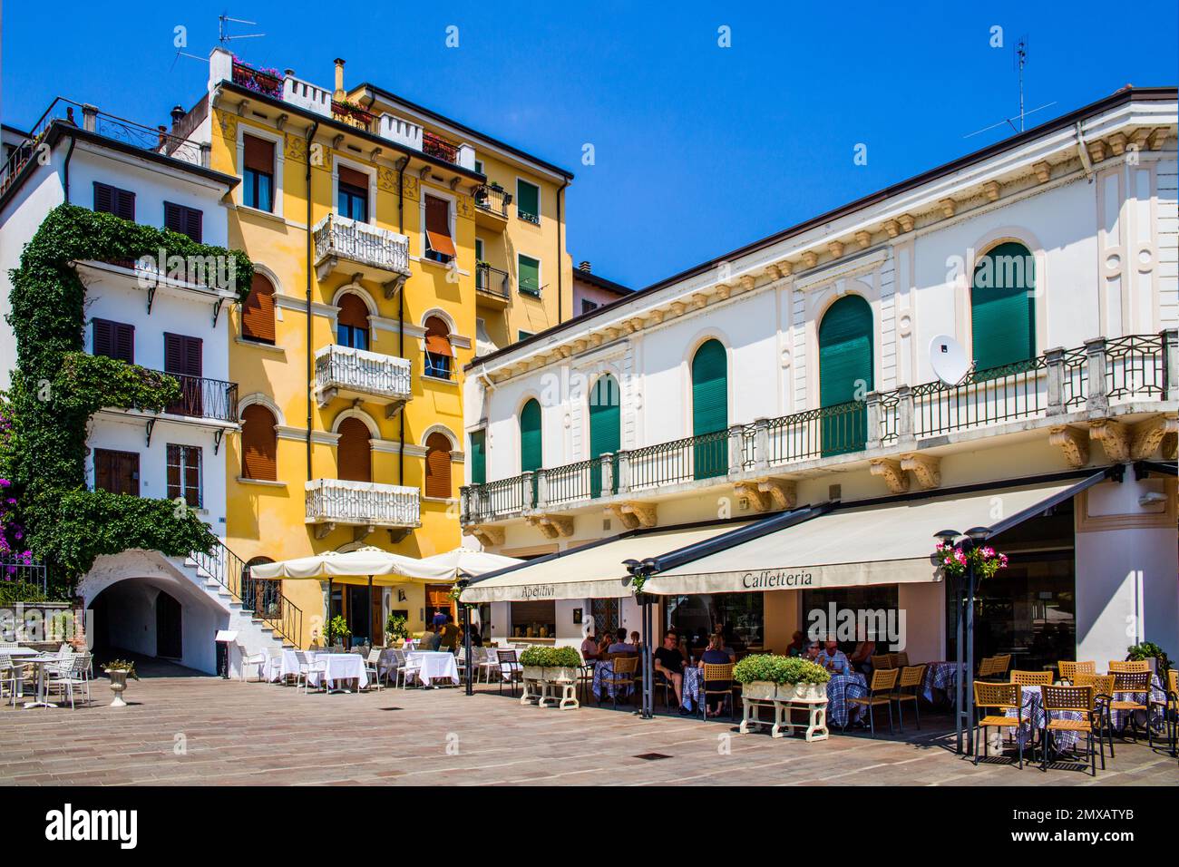 Moonlit Gardone Riviera, considered the Cote d'Azur of Lake Garda ...