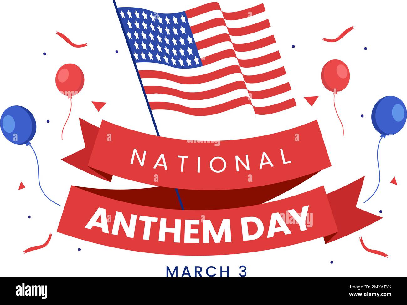 National Anthem Day on March 3 Illustration with United States of ...