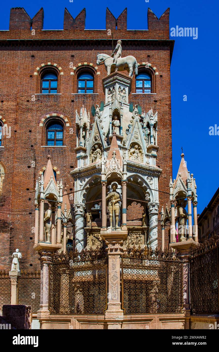 Hexagonal tomb of the Cansignorio, Scavi Scaligeri, family tombs, 14th ...