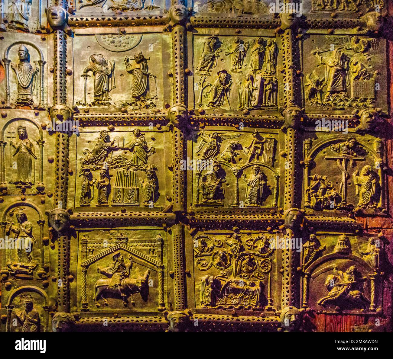 Bronze door relief panels, richest of all preserved Romanesque bronze ...