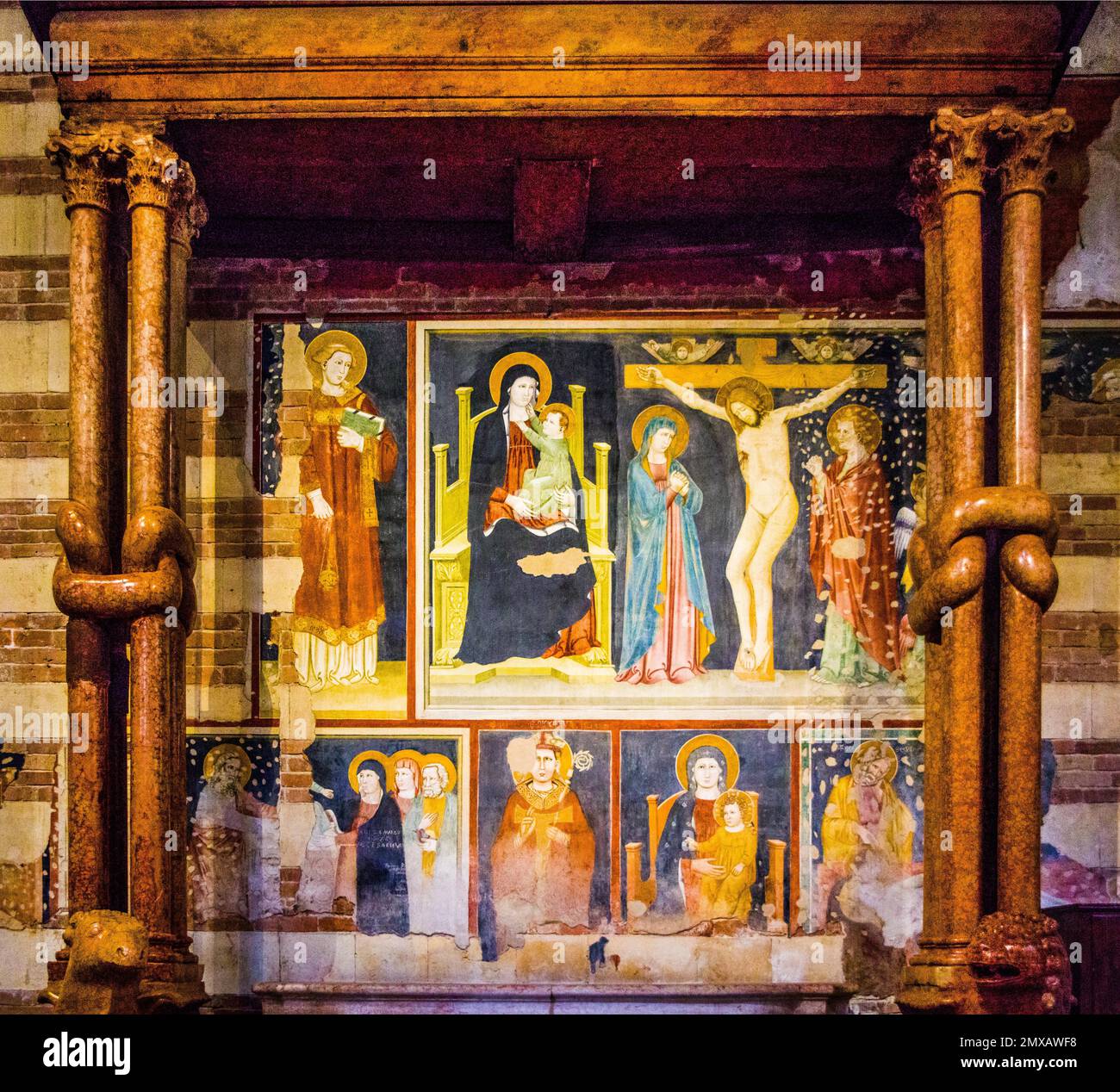 Altar with serpentine column, San Zeno Maggiore, one of the most ...