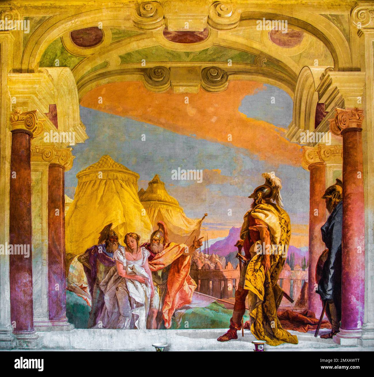 Fresco: Eurybates and Talthybios lead Briseis to Agamemmon, Villa ...