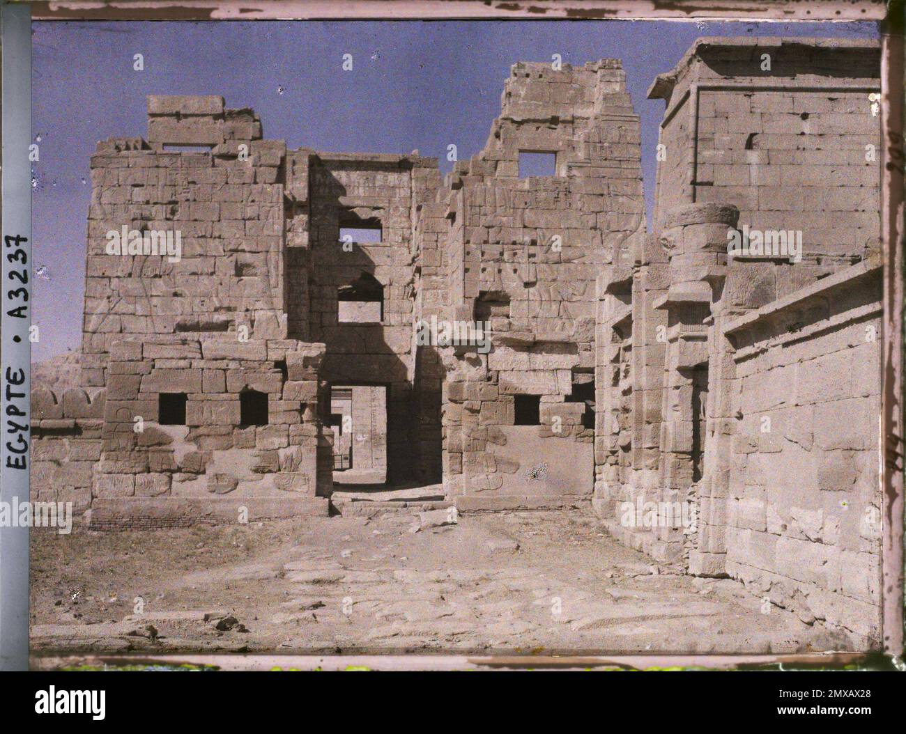 Medinet-Habou, Egypt, Africa Migdol seen from the interior of the site ...