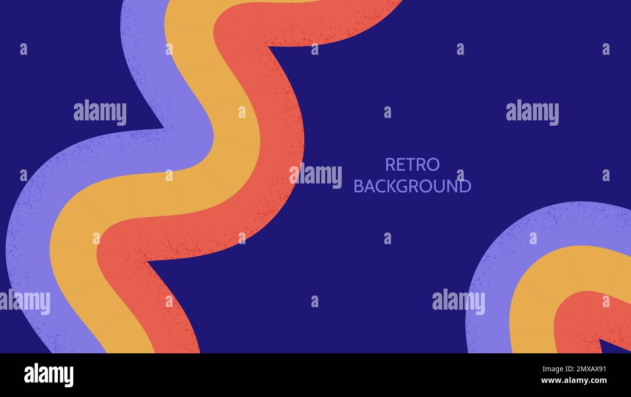 Retro abstract background. Textured colourful wavy wallpaper. Vintage ...