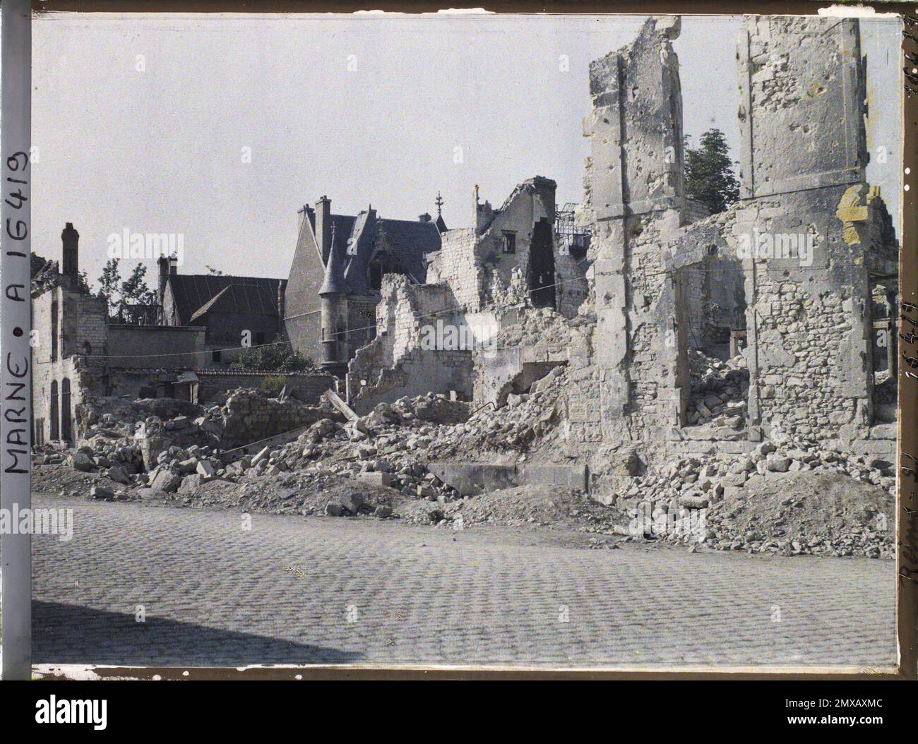 Housing ruins bombing street neighborhood place rubble post war hi-res ...