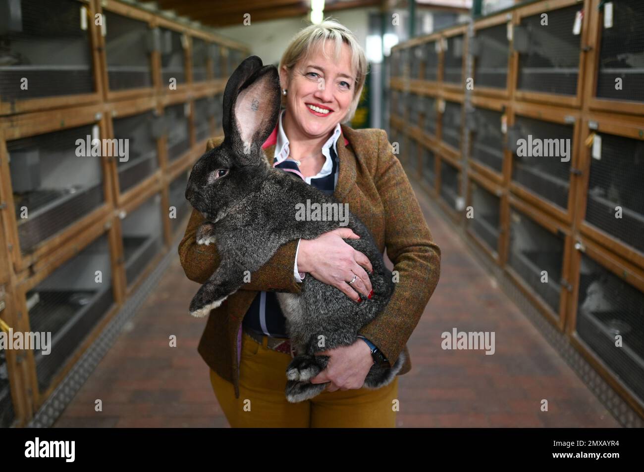 Moormerland, Germany. 01st Feb, 2023. Sabine Eggerking, best rabbit ...