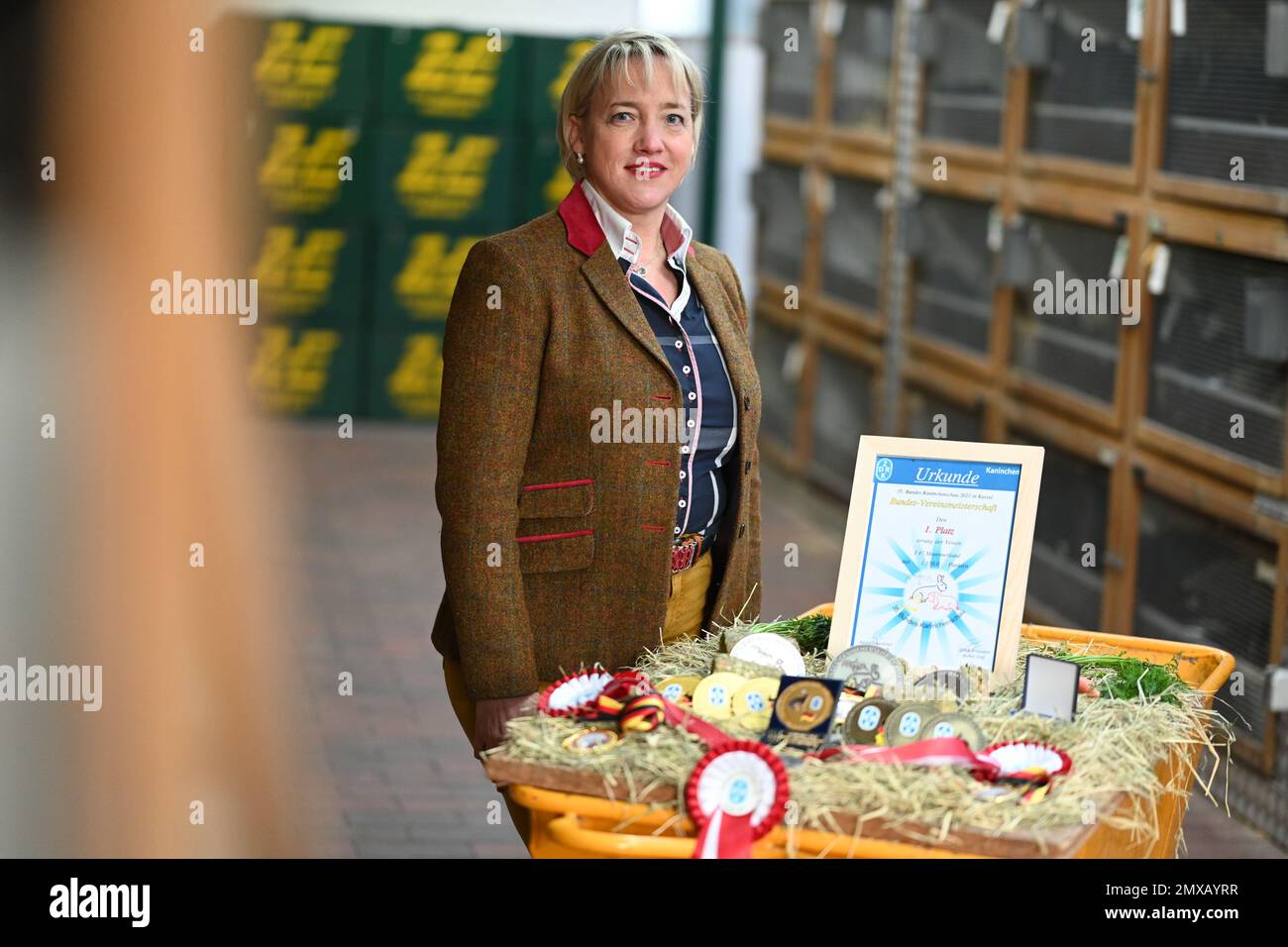 Moormerland, Germany. 01st Feb, 2023. Sabine Eggerking, best rabbit ...