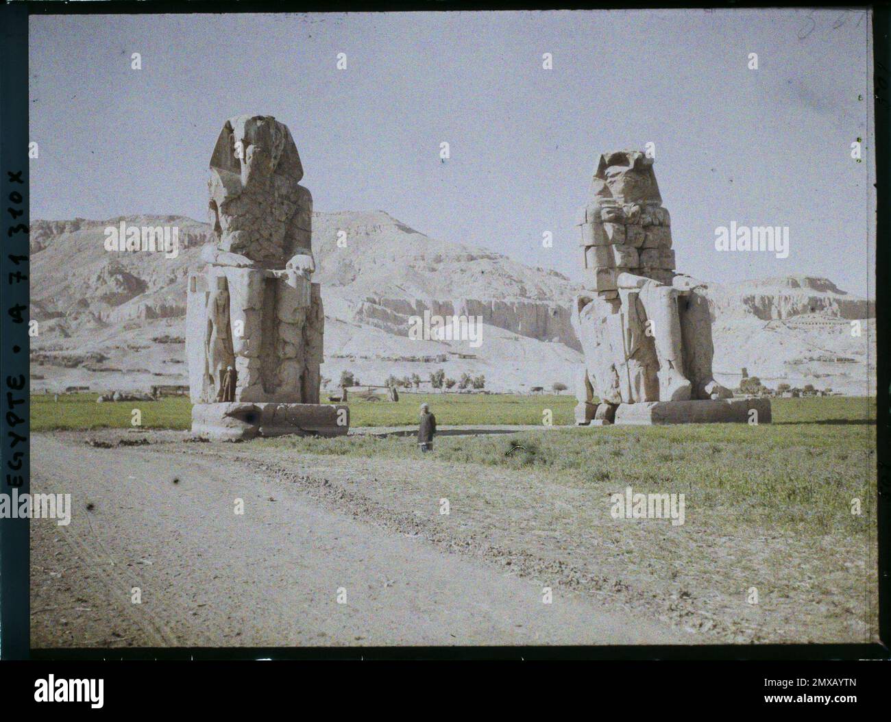 Thebes, Egypt, Africa Colossi of Memnon , 1914 - Egypt - Auguste Léon ...