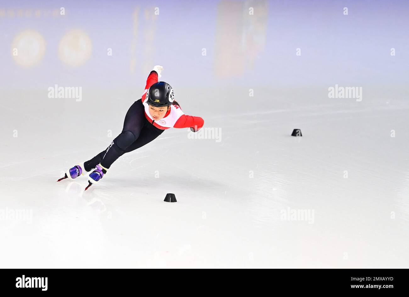 HOHHOT, CHINA - FEBRUARY 4, 2023 - Athletes compete during the women's ...