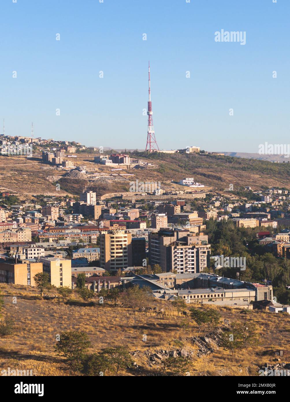 Yerevan, Armenia, beautiful super-wide angle panoramic view of Yerevan ...