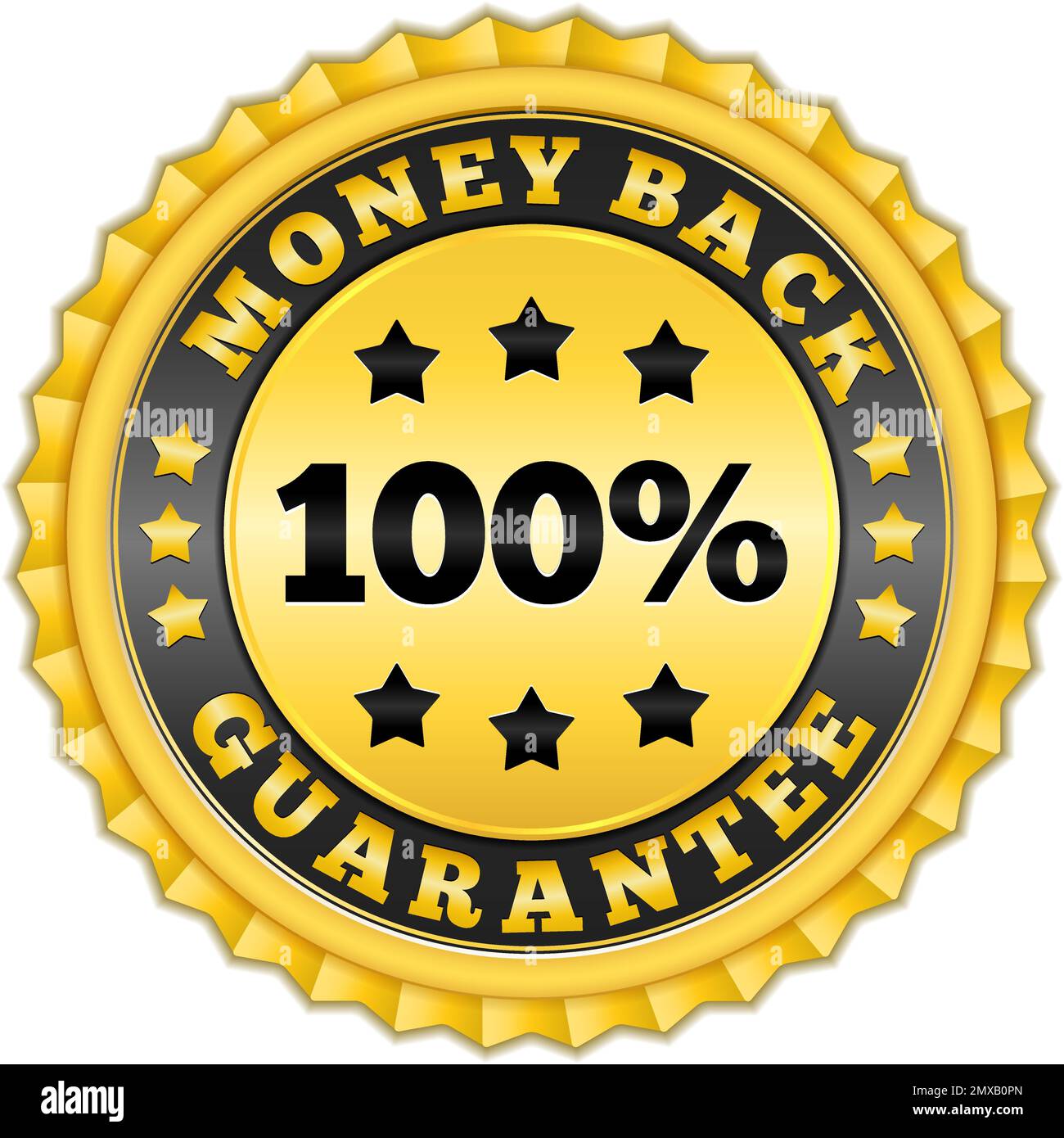Money back guarantee golden label, vector eps10 illustration Stock ...