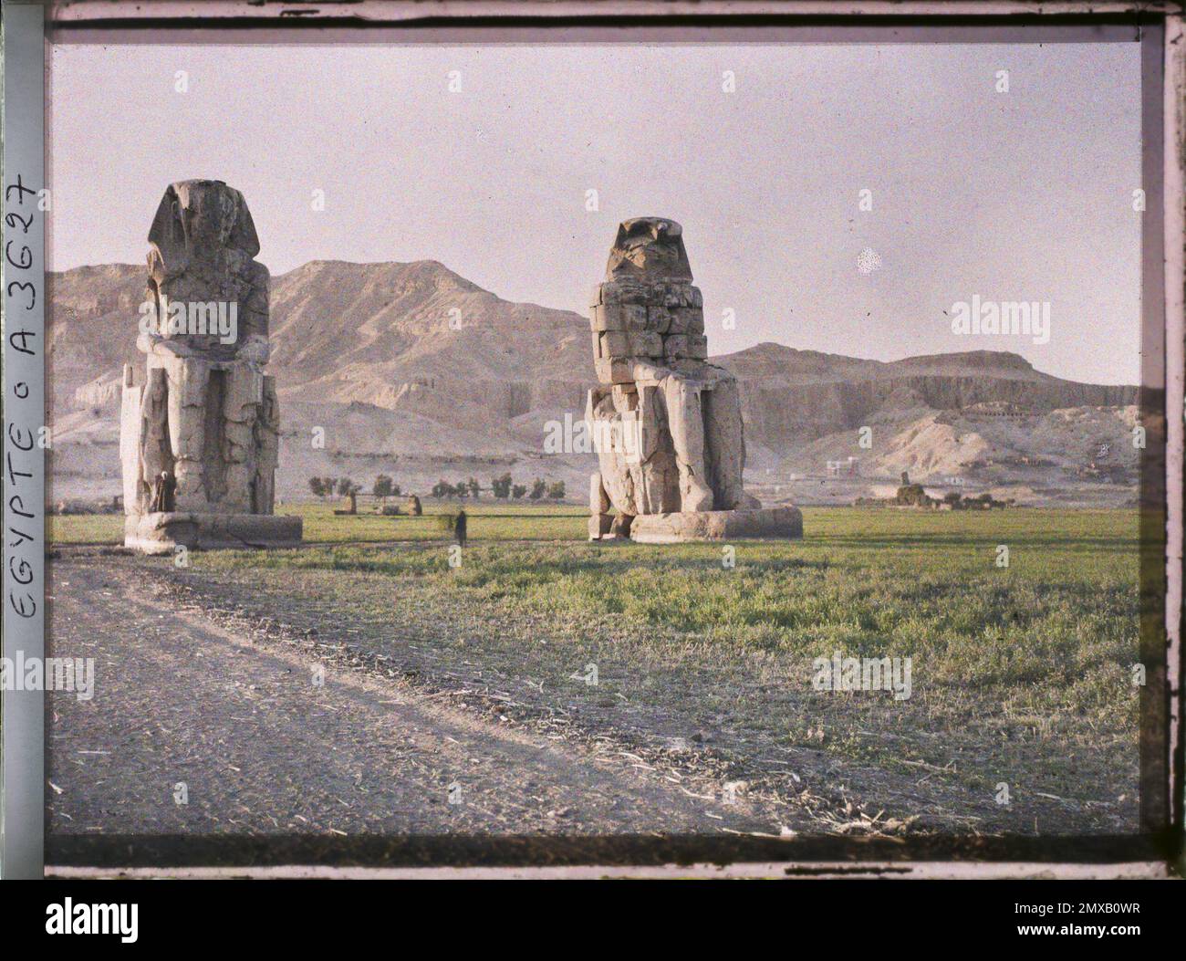 Thebes, Egypt, Africa Colossi of Memnon , 1914 - Egypt - Auguste Léon ...