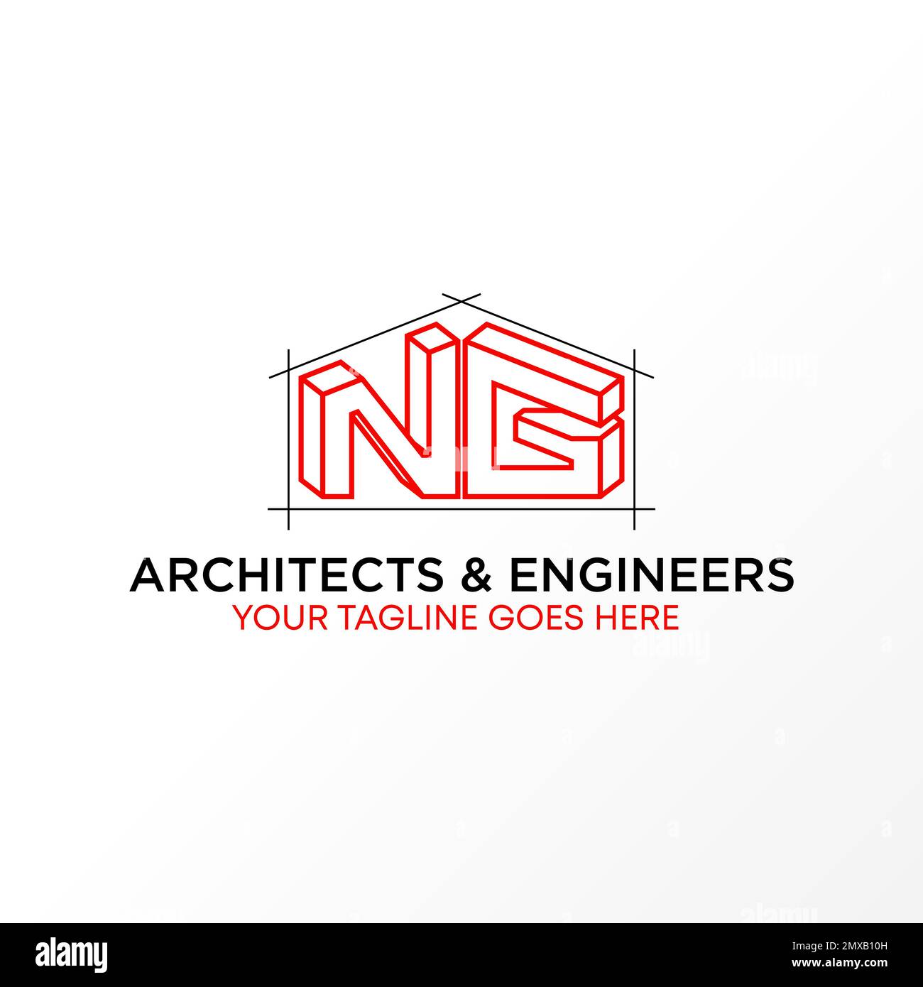 Letter or word NG font in 3D with scale home image graphic icon logo ...