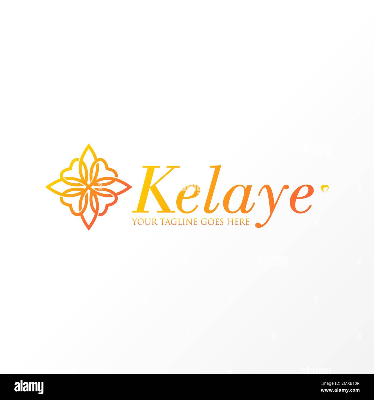 love and leaf in quadrilateral line image graphic icon logo design ...