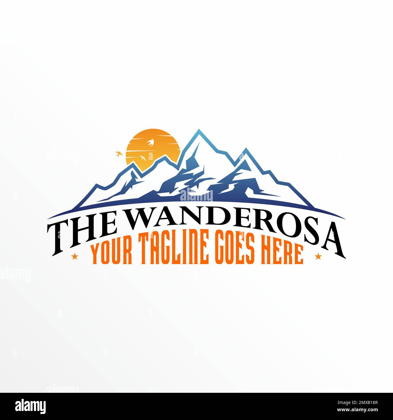 Unique Mountain or iceberg image graphic with sunrise icon logo design abstract concept vector ...
