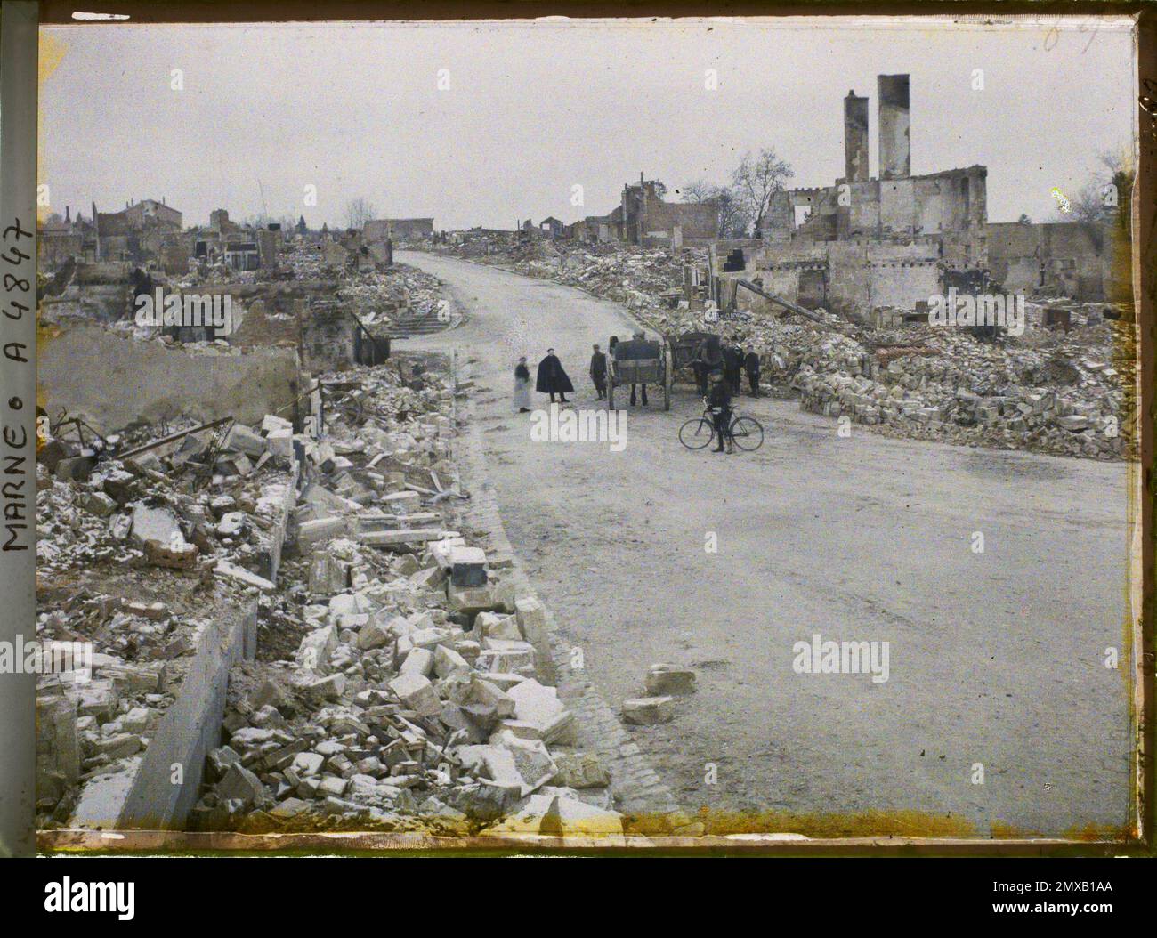France, Sermaize Panorama of rue de Vitry , 1914-1915 - Devastated ...