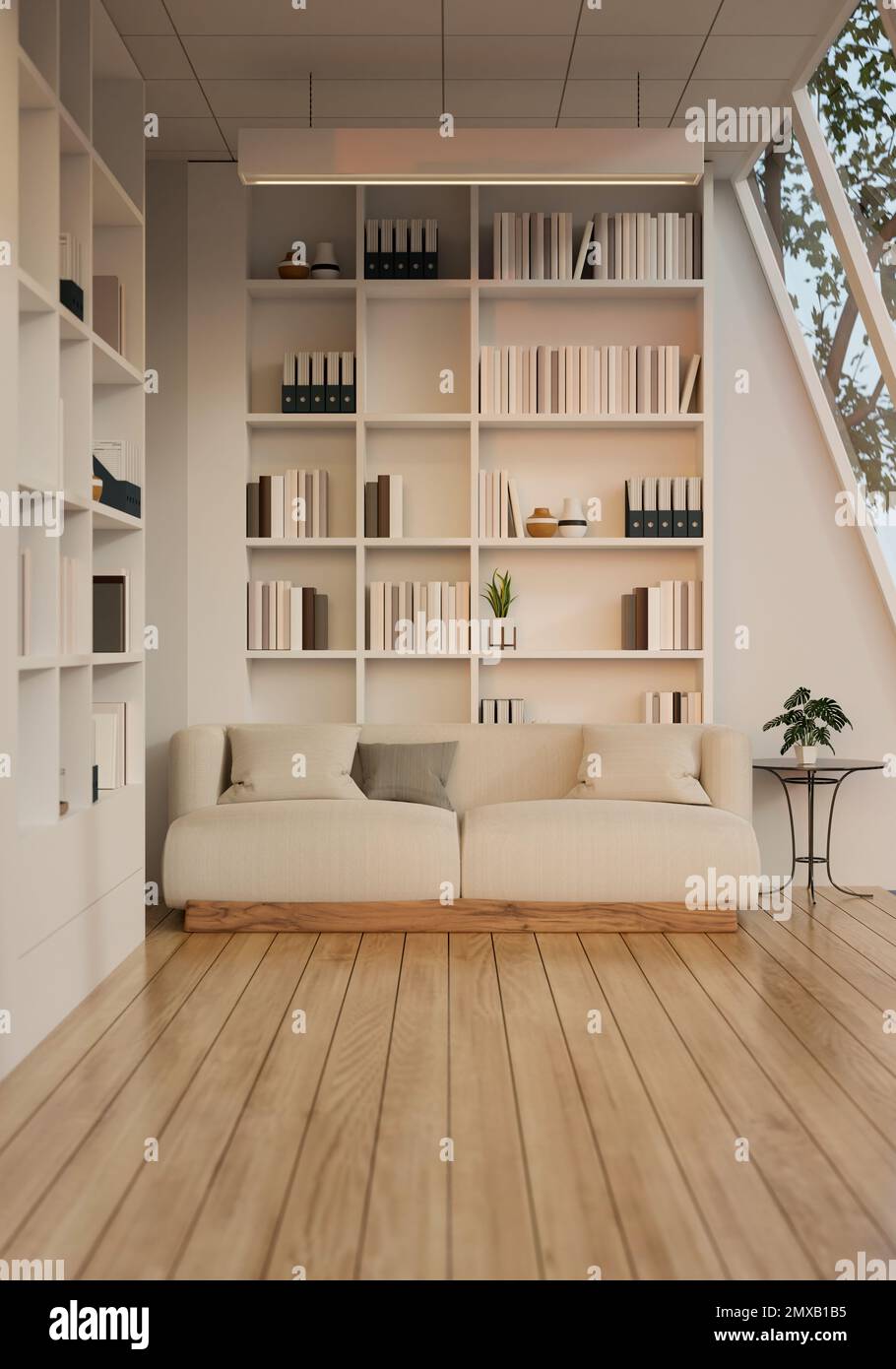 Luxury contemporary home reading room or living room interior design ...