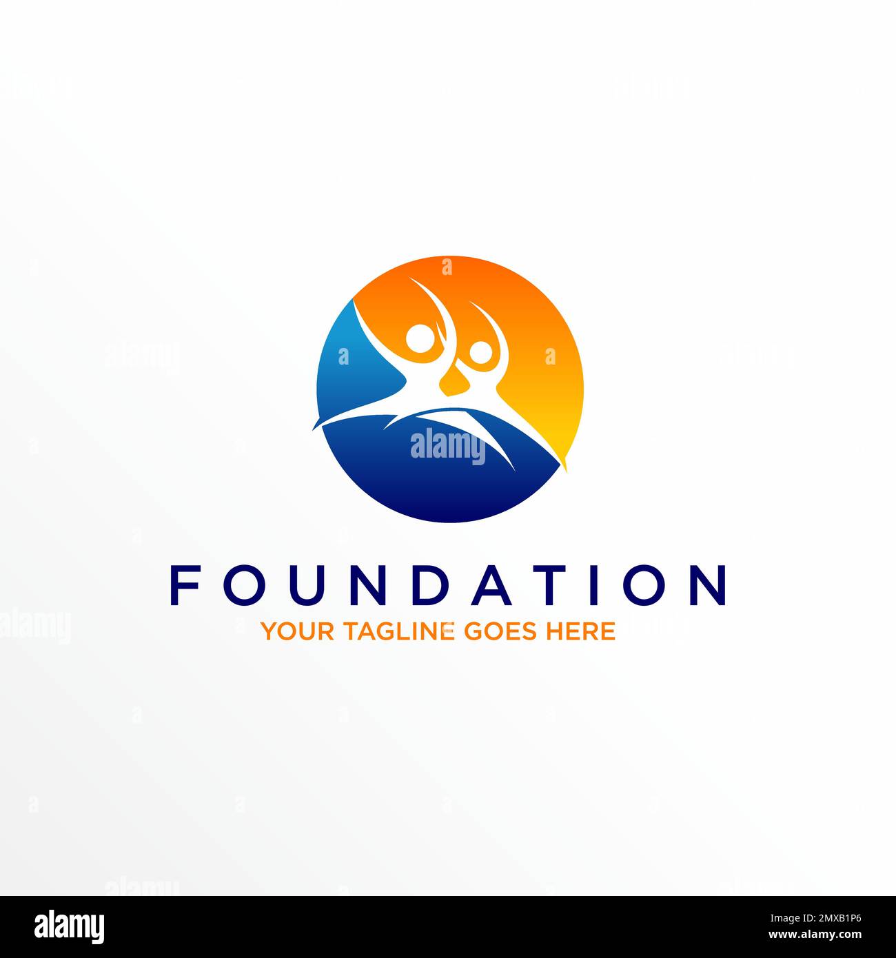 Unique two persons in Circle movement image graphic icon logo design abstract concept vector ...