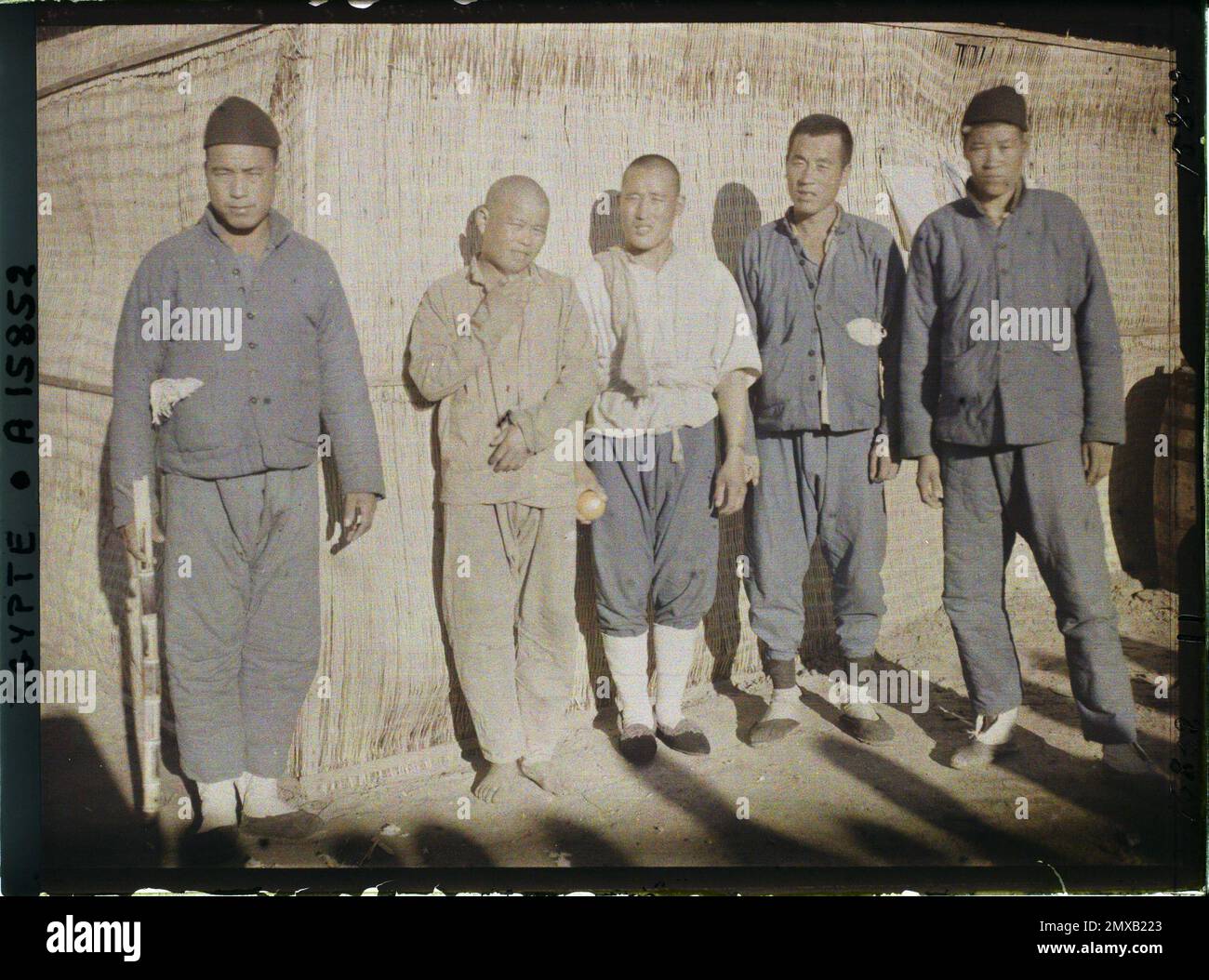 Port-Said, Egypt, Africa Group of Chinese workers posing for the ...